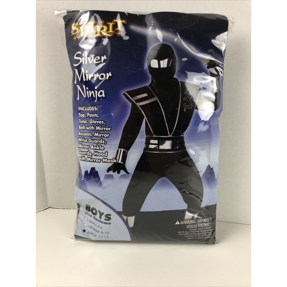 Spirit | Costumes | Spirit Halloween Boys Silver Mirror Ninja Costume Size L Complete Read ...